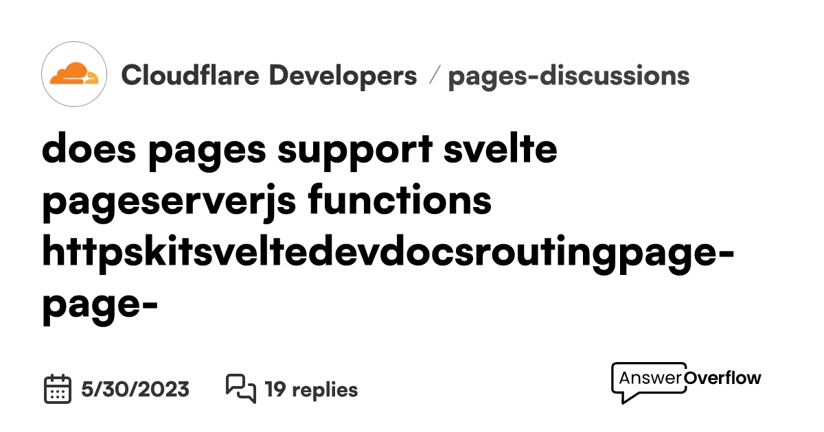 Does Pages Support Svelte Rverjs Functions Kitsvelte