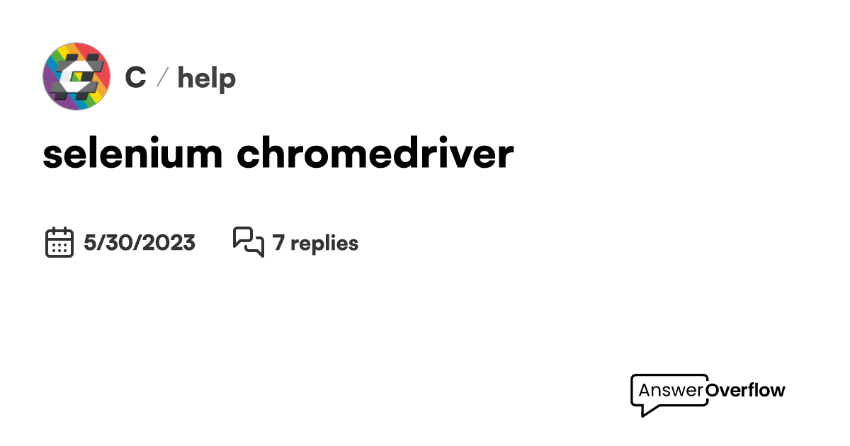 selenium chromedriver - C#