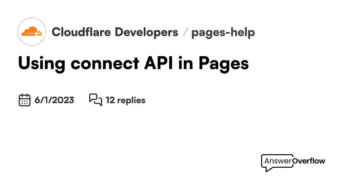 Using connect() API in Pages - Cloudflare Developers