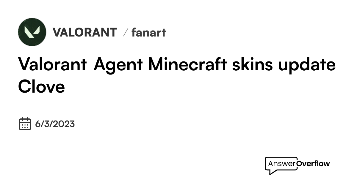 Valorant Agent Minecraft skins! (update: Clove) - VALORANT