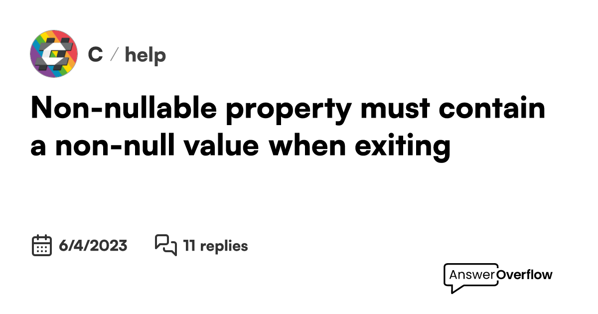 Non-nullable property must contain a non-null value when exiting constructor - C#