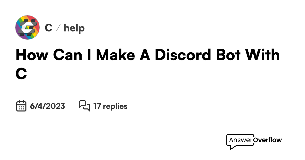 How Can I Make A Discord Bot With C# - C#
