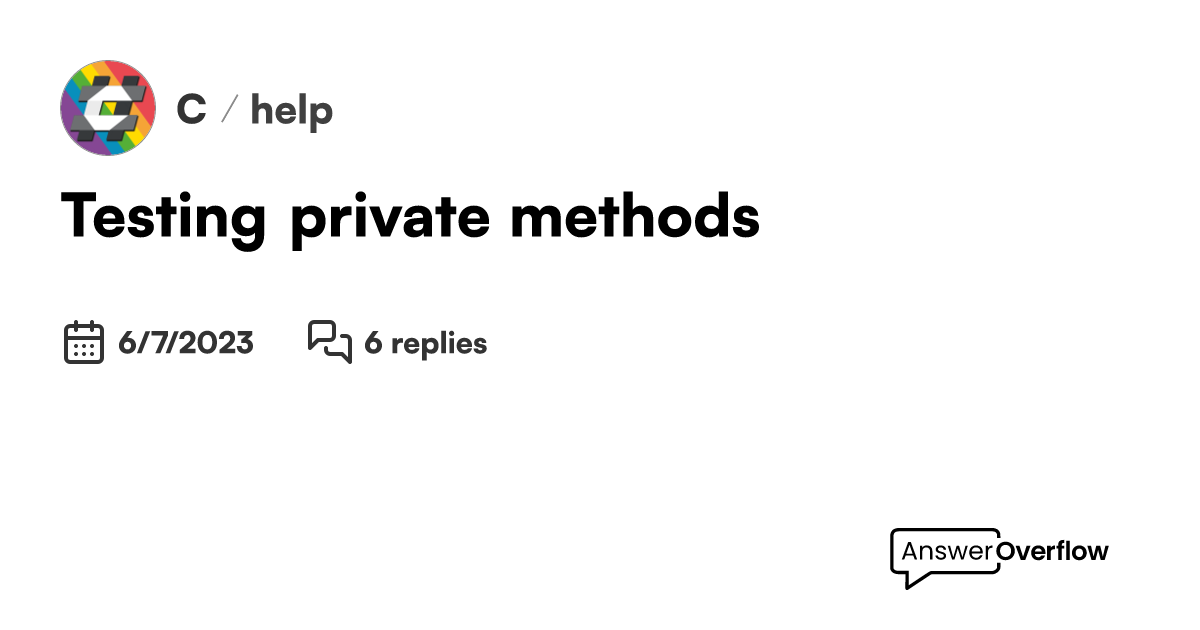 Testing private methods - C#