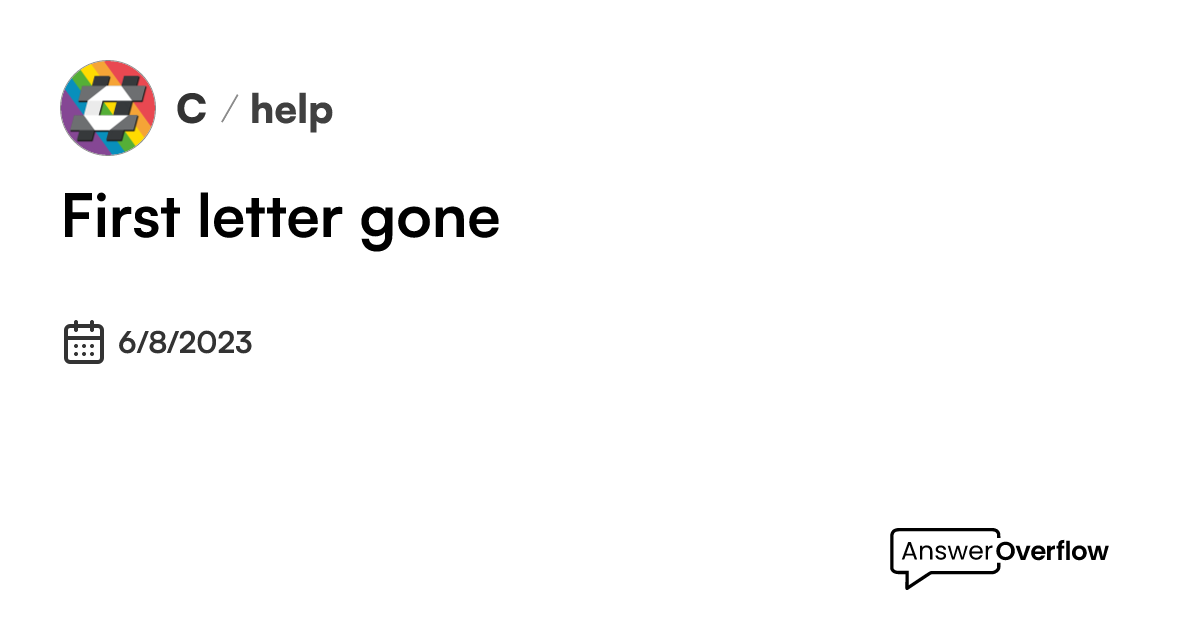 First letter gone - C#