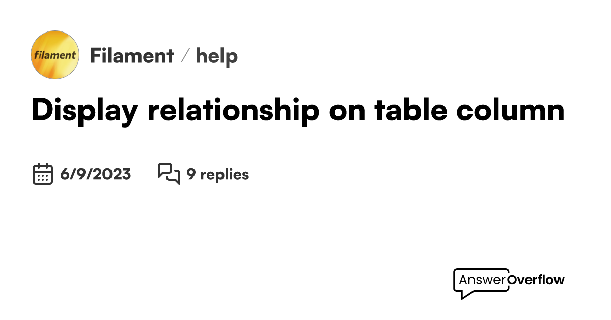 Display relationship on table column - Filament