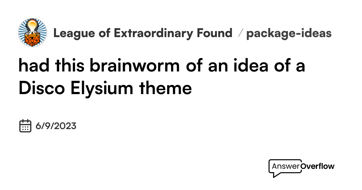had this brainworm of an idea of a Disco Elysium theme - League of ...