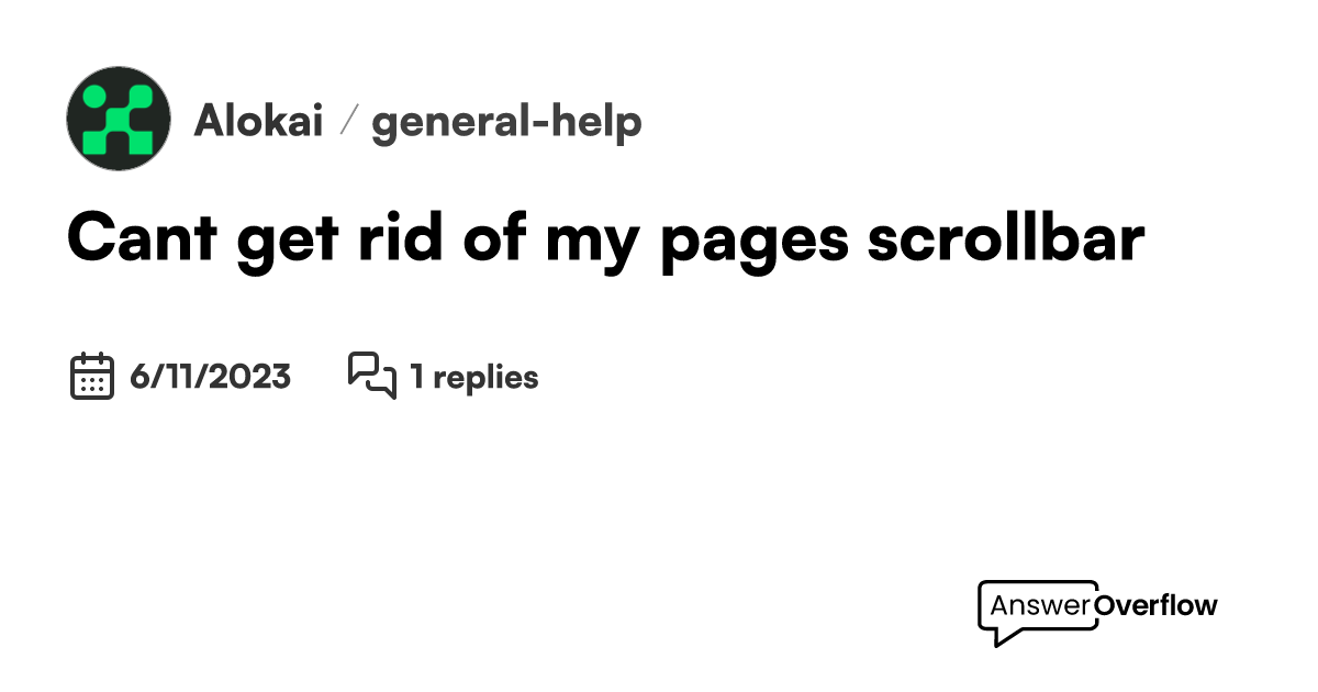 Cant Get Rid Of My Pages Scrollbar Alokai 