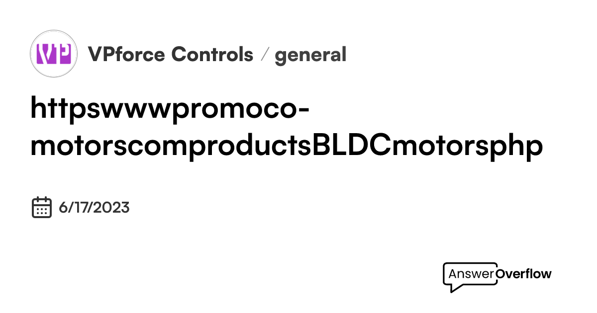 https://www.promoco-motors.com/products/BLDC/motors.php - VPforce Controls