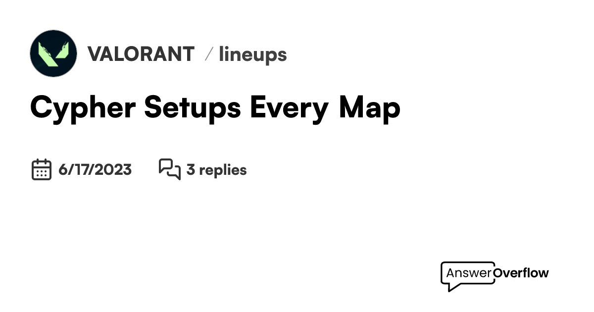 Cypher Setups Every Map - VALORANT