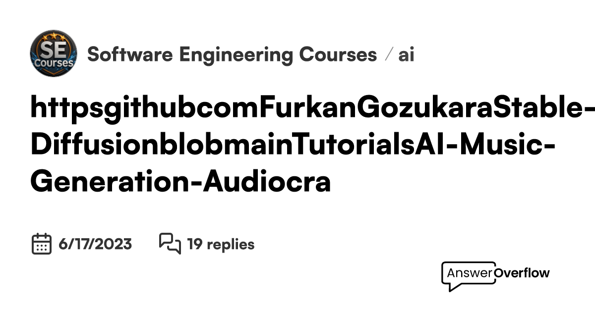 https://github.com/FurkanGozukara/Stable-Diffusion/blob/main/Tutorials/AI-Music-Generation ...