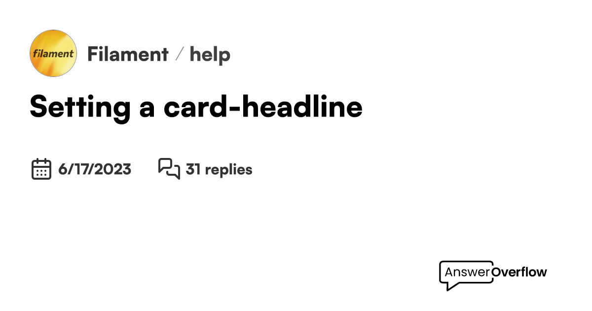 Setting a card-headline - Filament
