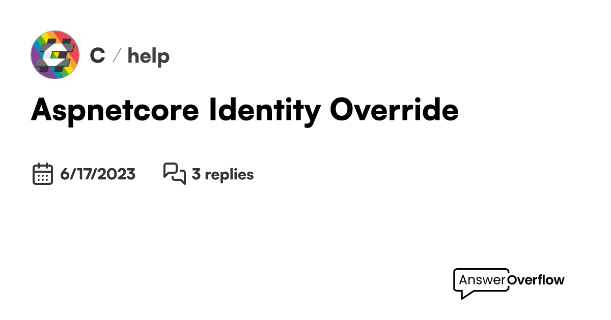 Aspnetcore Identity Override - C#