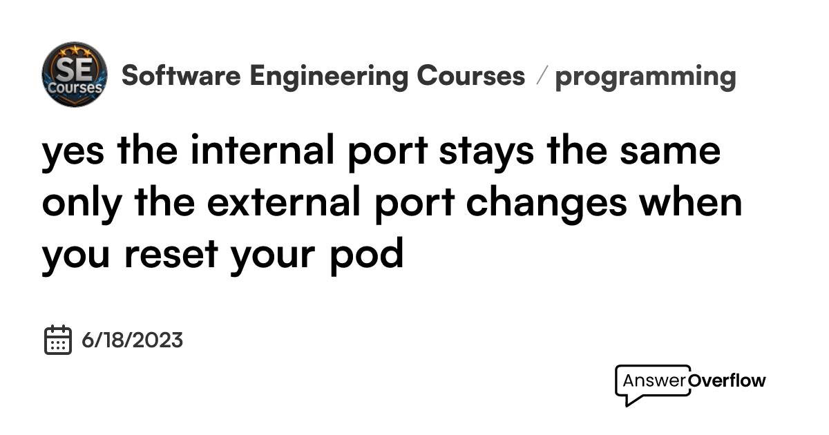 yes the internal port stays the same, only the external port changes ...