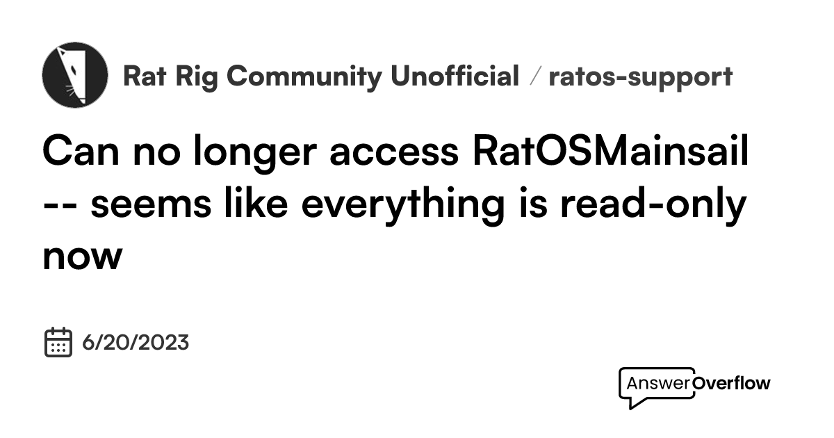 Can no longer access RatOS/Mainsail -- seems like everything is read ...