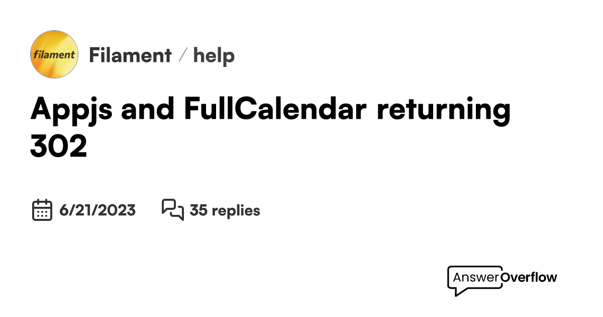 App.js and FullCalendar returning 302 - Filament