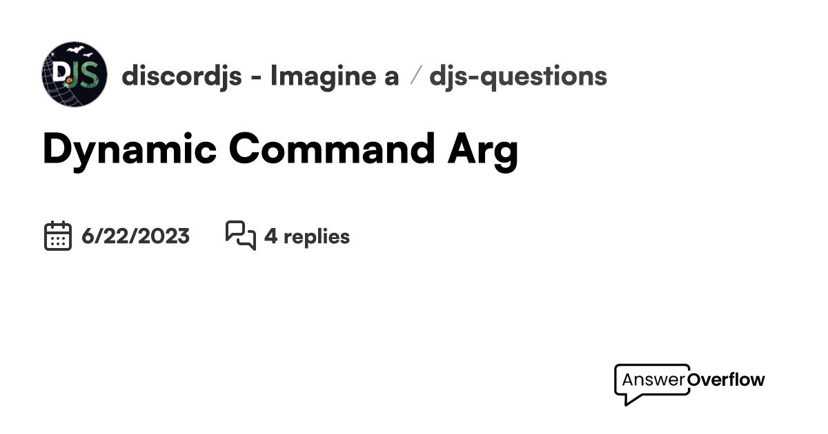 Dynamic Command Arg Discordjs Imagine An App