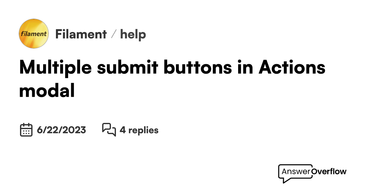 Multiple submit buttons in Action's modal - Filament