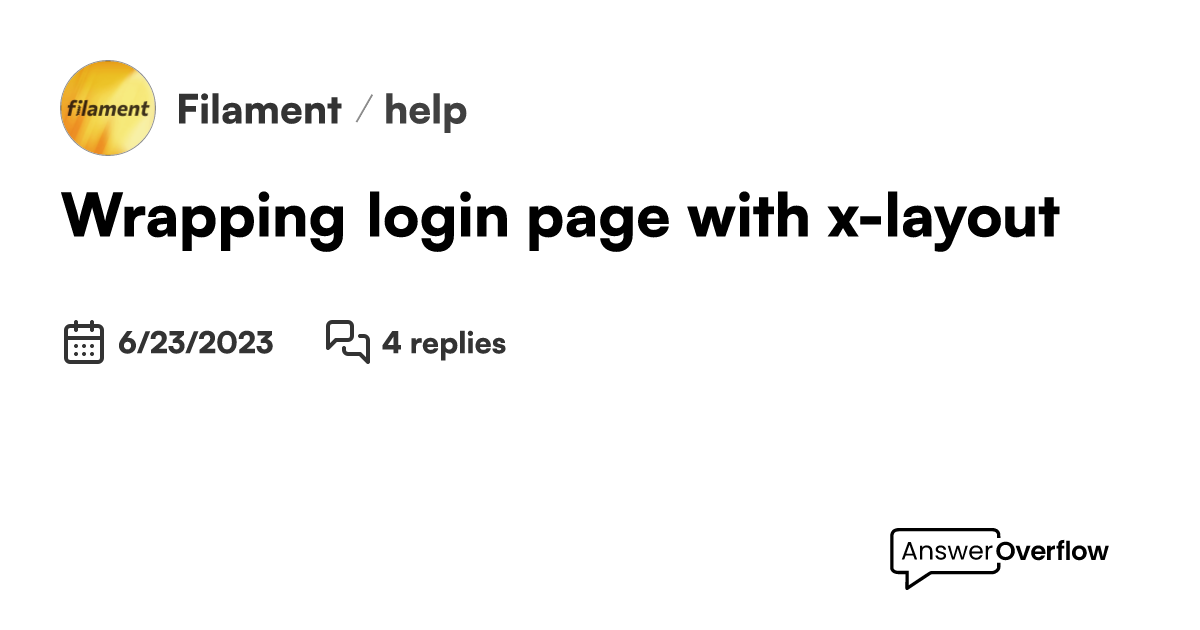 Wrapping login page with - Filament