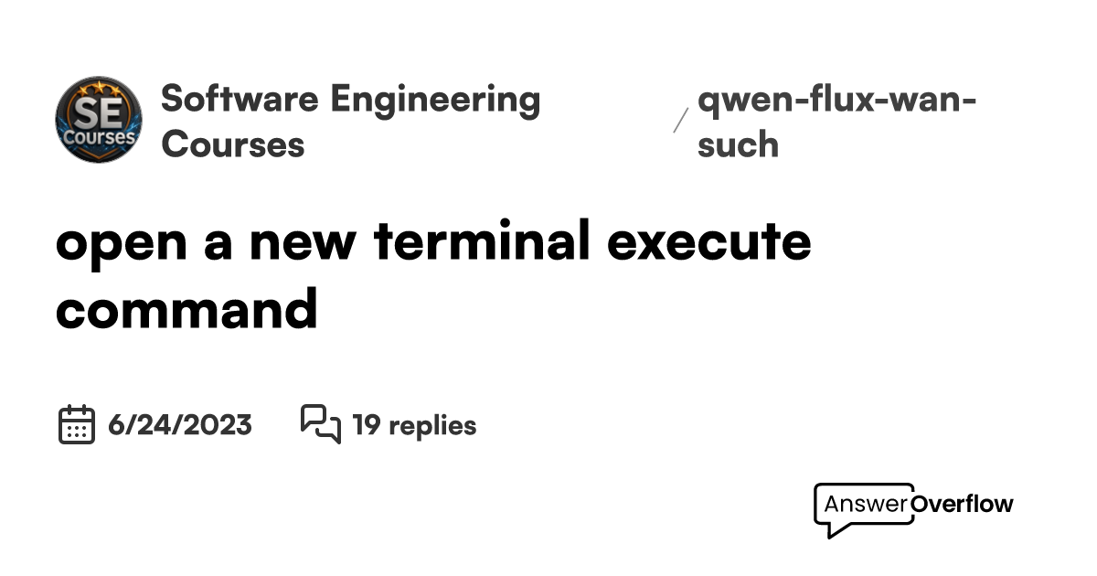 open a new terminal execute command - Software Engineering Courses ...