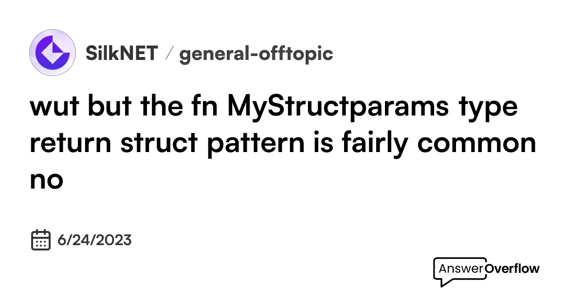 wut, but the `fn MyStruct( ) type { return struct { ... } }` pattern is fairly common, no ...