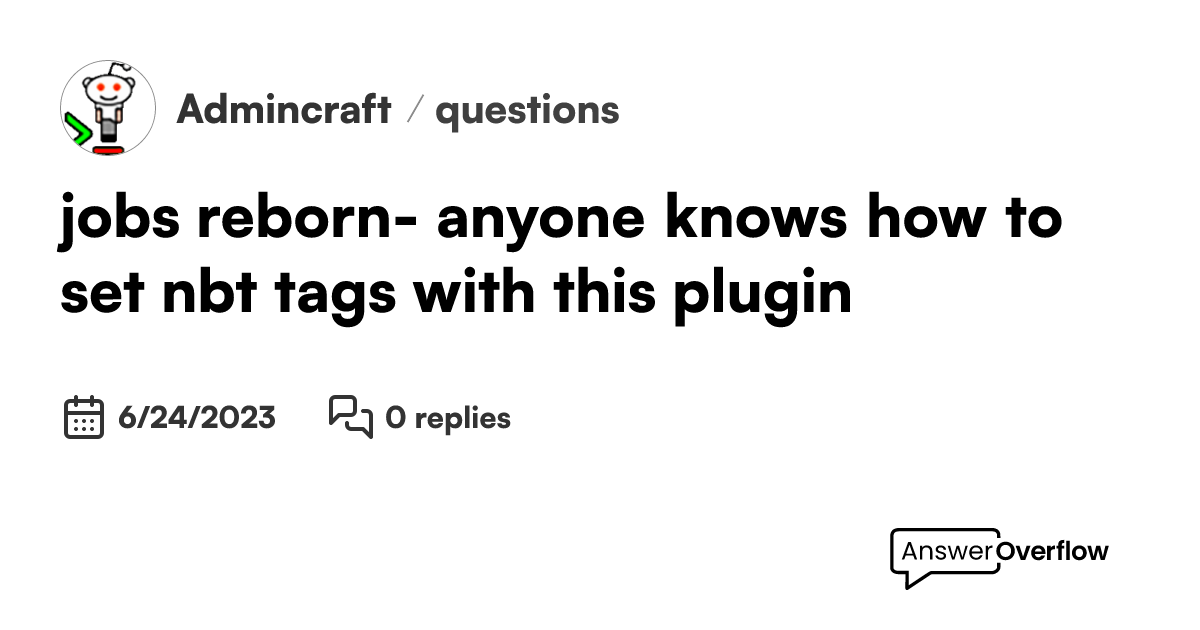 jobs reborn- anyone knows how to set nbt tags with this plugin - Admincraft