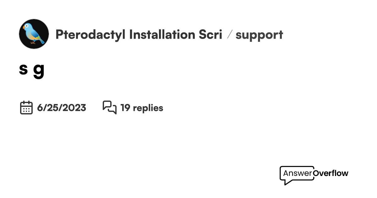 s g - Pterodactyl Installation Script