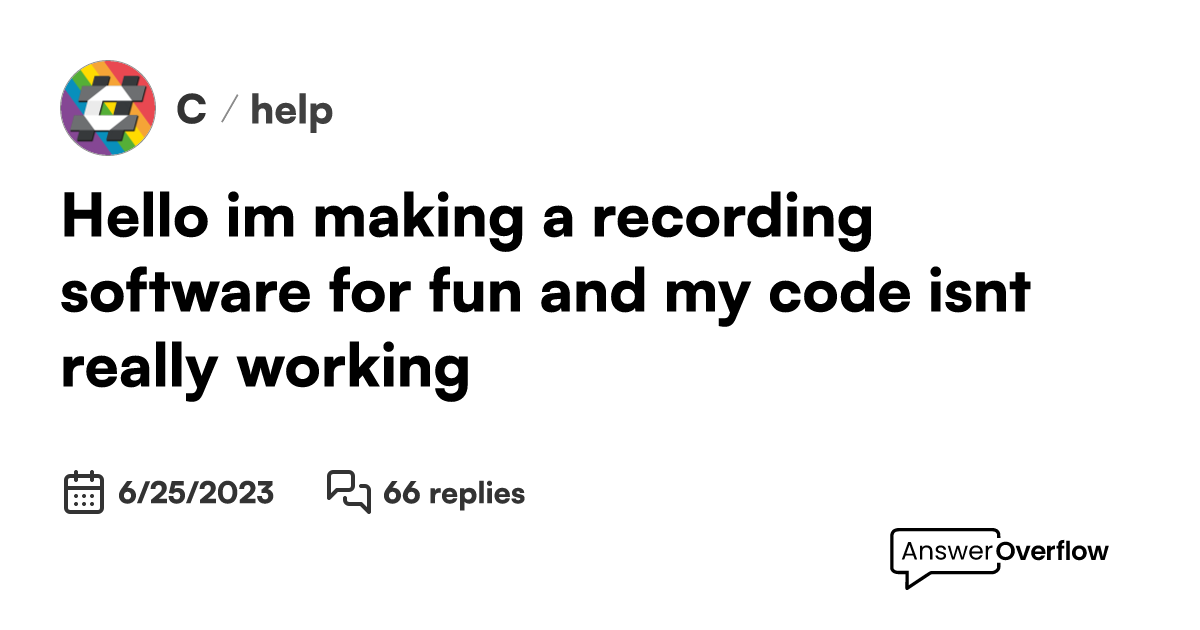 Hello im making a recording software for fun and my code isnt really working - C#