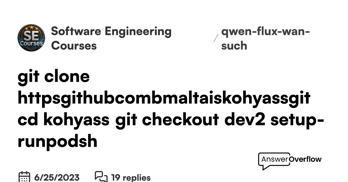 git clone https://github.com/bmaltais/kohya_ss.git cd kohya_ss git ...
