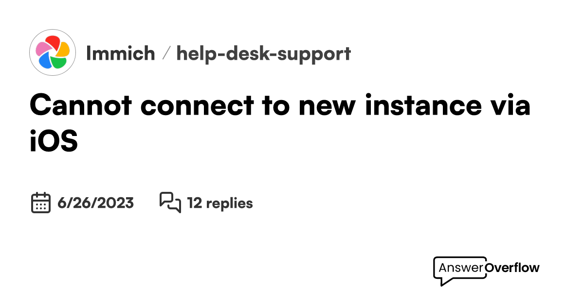 Cannot connect to new instance via iOS - Immich