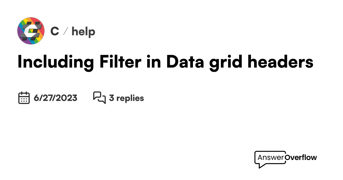 Including Filter in Data grid headers - C#