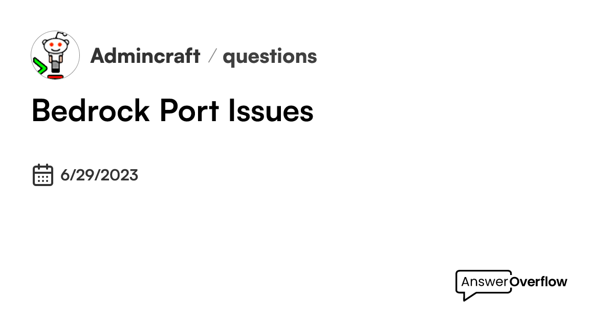 Bedrock Port Issues - Admincraft