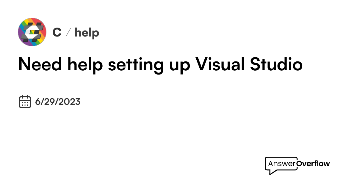 Need help setting up Visual Studio - C#