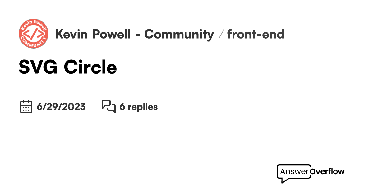 SVG Circle - Kevin Powell - Community
