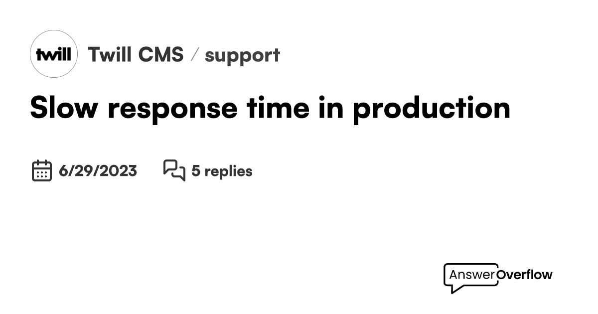 Slow response time in production - Twill CMS