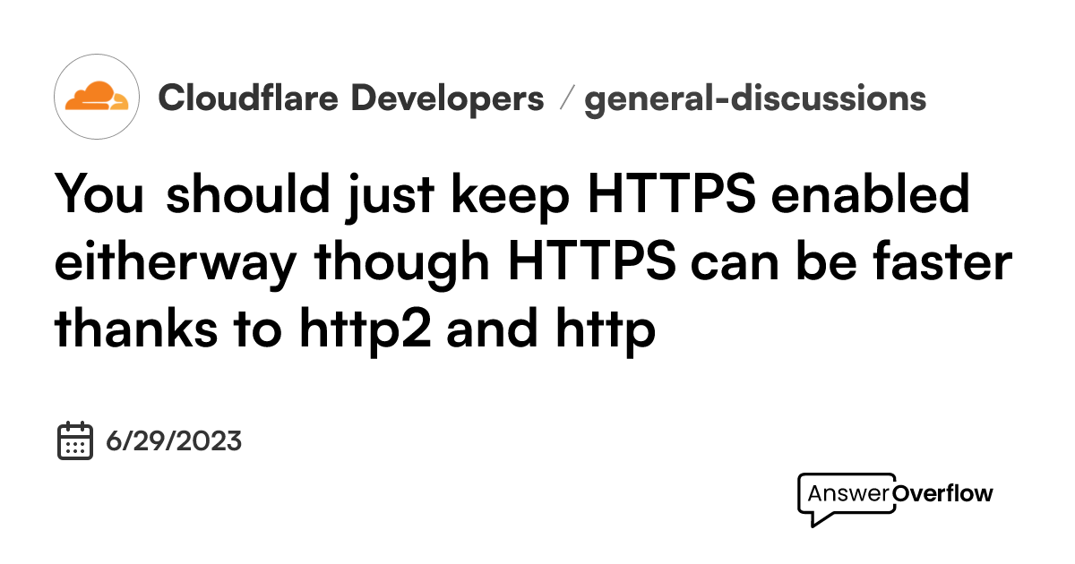 You should just keep HTTPS enabled eitherway though, HTTPS can be faster thanks to http/2 and ...