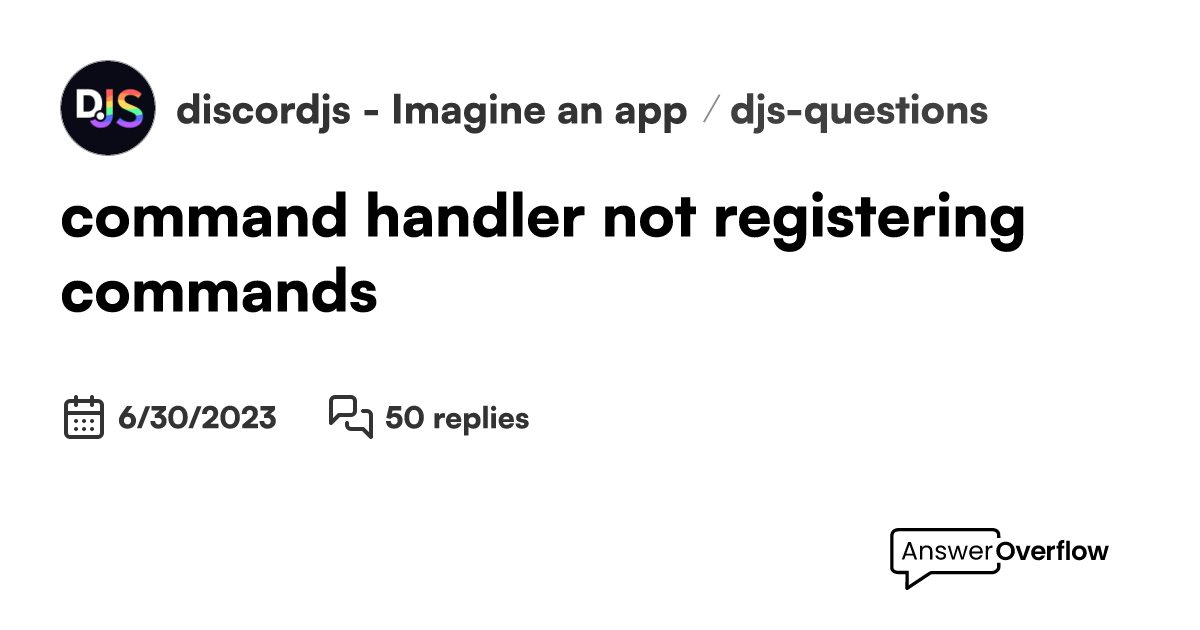 command handler not registering commands - discord.js - Imagine an app