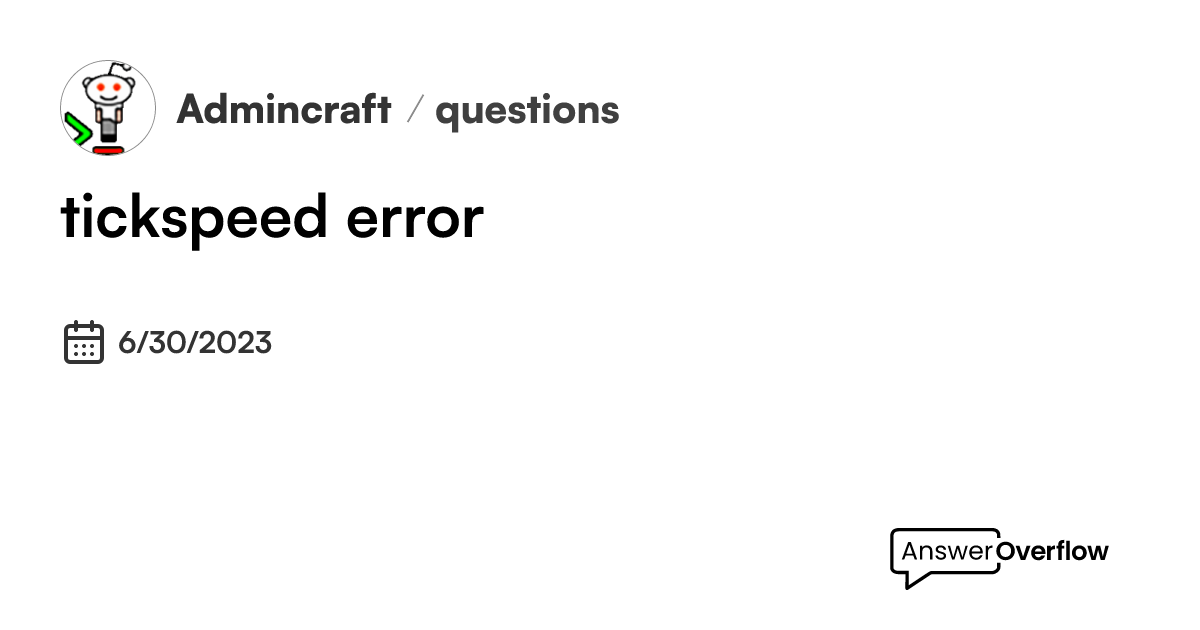 tickspeed error - Admincraft
