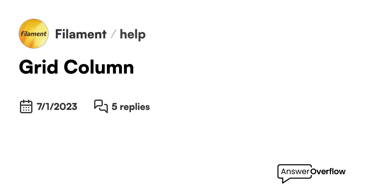 Grid Column - Filament