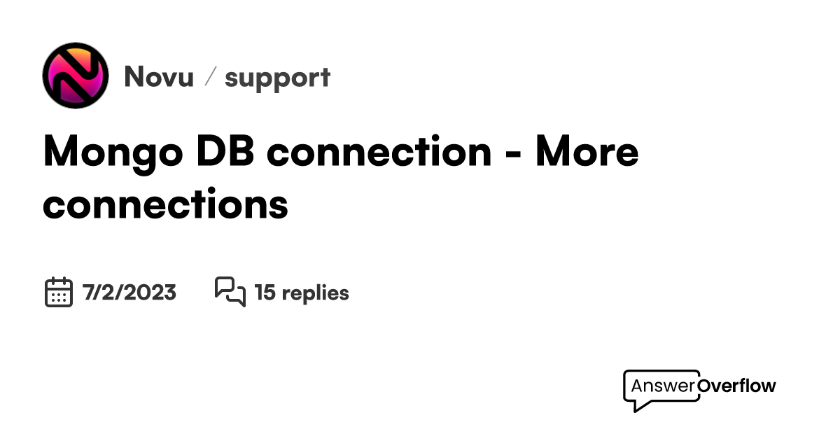 Mongo DB connection - More connections - Novu