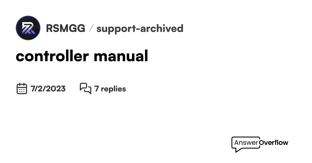 controller manual - RSM.GG