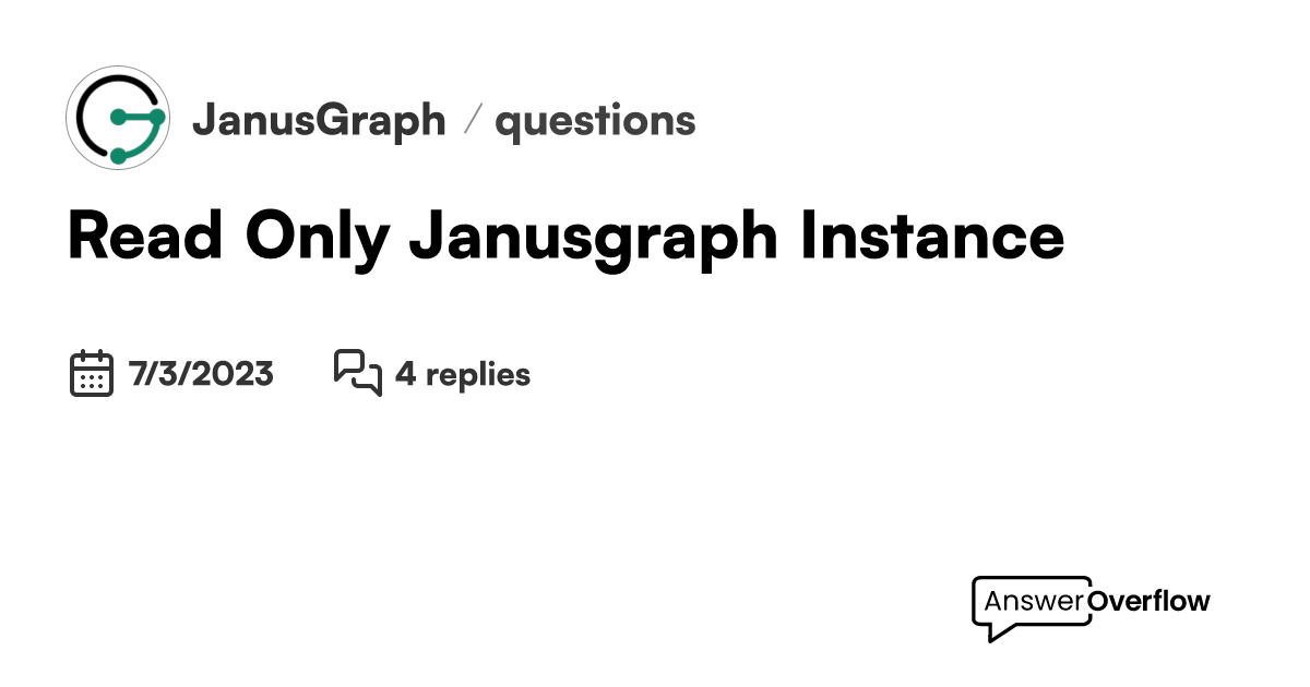Read Only Janusgraph Instance Janusgraph