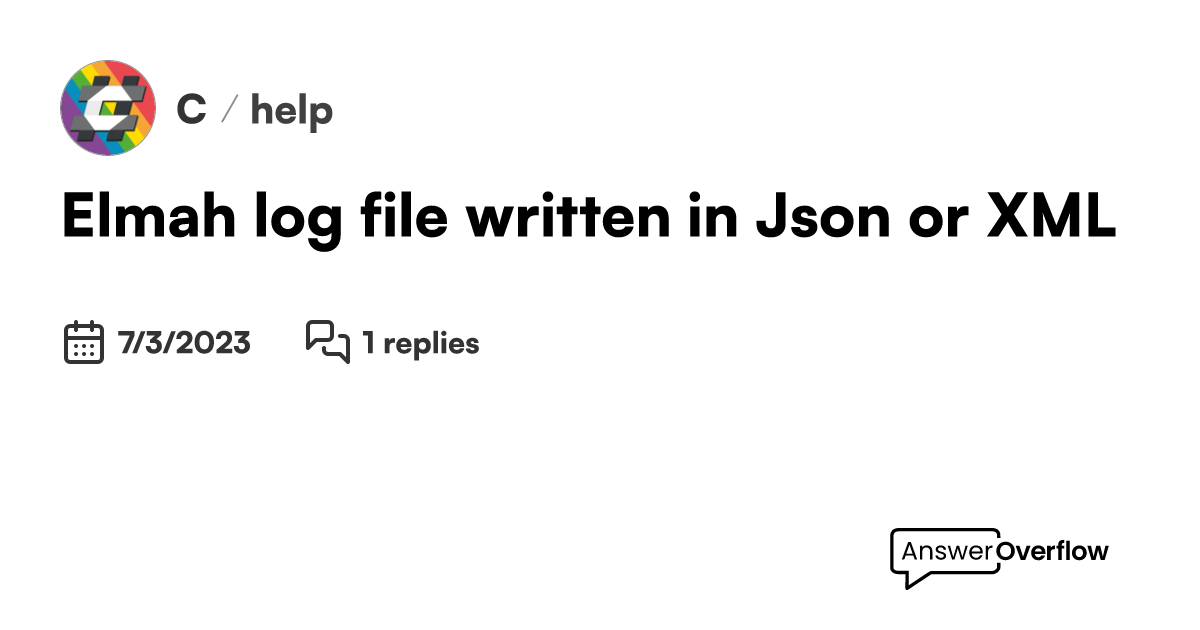 Elmah Log File Written In Json Or Xml C