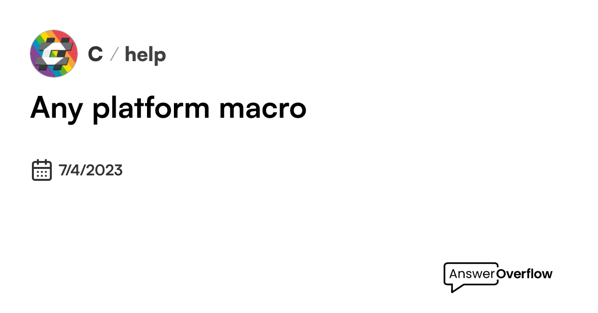 Any platform macro? - C#