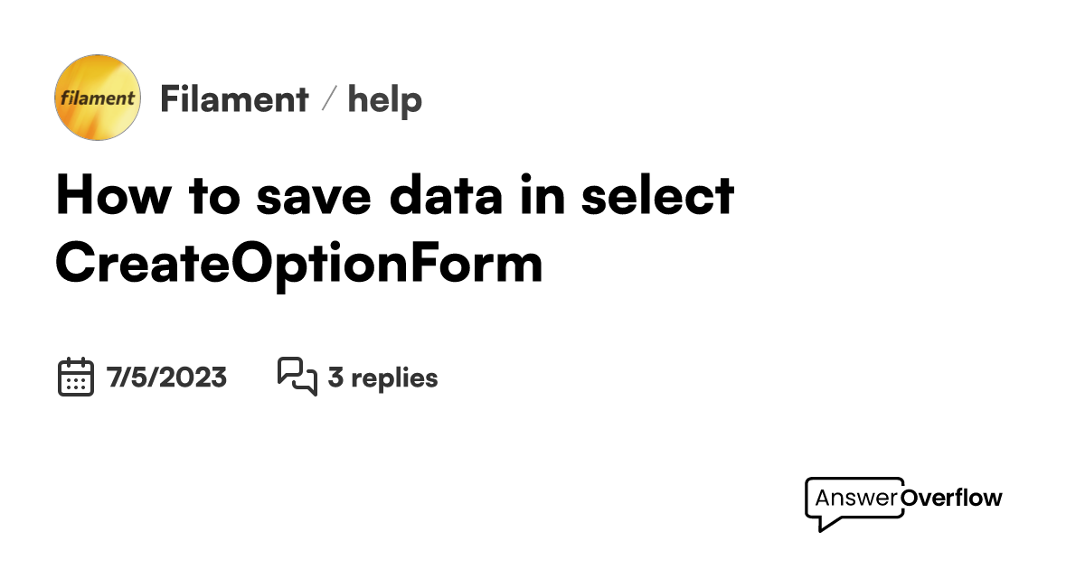 How to save data in select CreateOptionForm - Filament