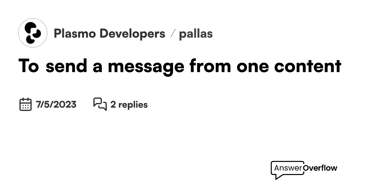 To send a message from one content - 🧩 Plasmo Developers