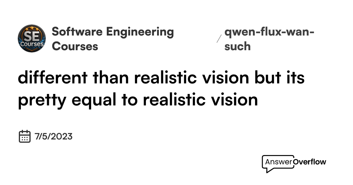 different than realistic vision.. but it's pretty equal to realistic vision - Software ...