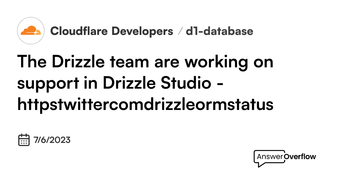 The Drizzle team are working on support in Drizzle Studio - https://twitter.com/drizzleorm ...