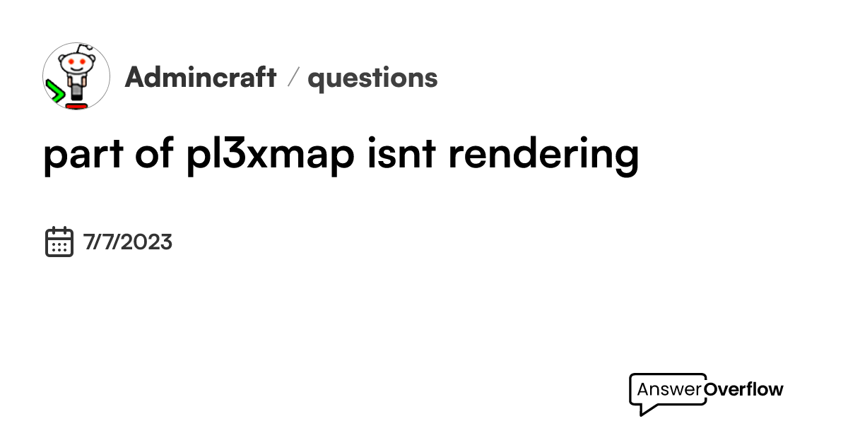 part of pl3xmap isnt rendering - Admincraft