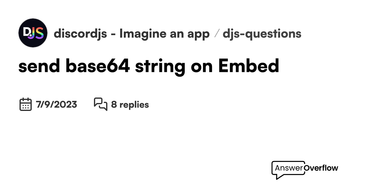 send base64 string on Embed - discord.js - Imagine an app