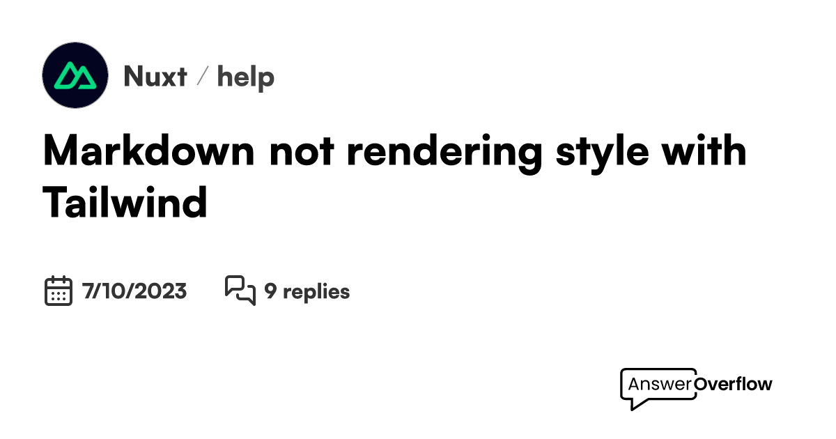 Markdown not rendering style with Tailwind - Nuxt
